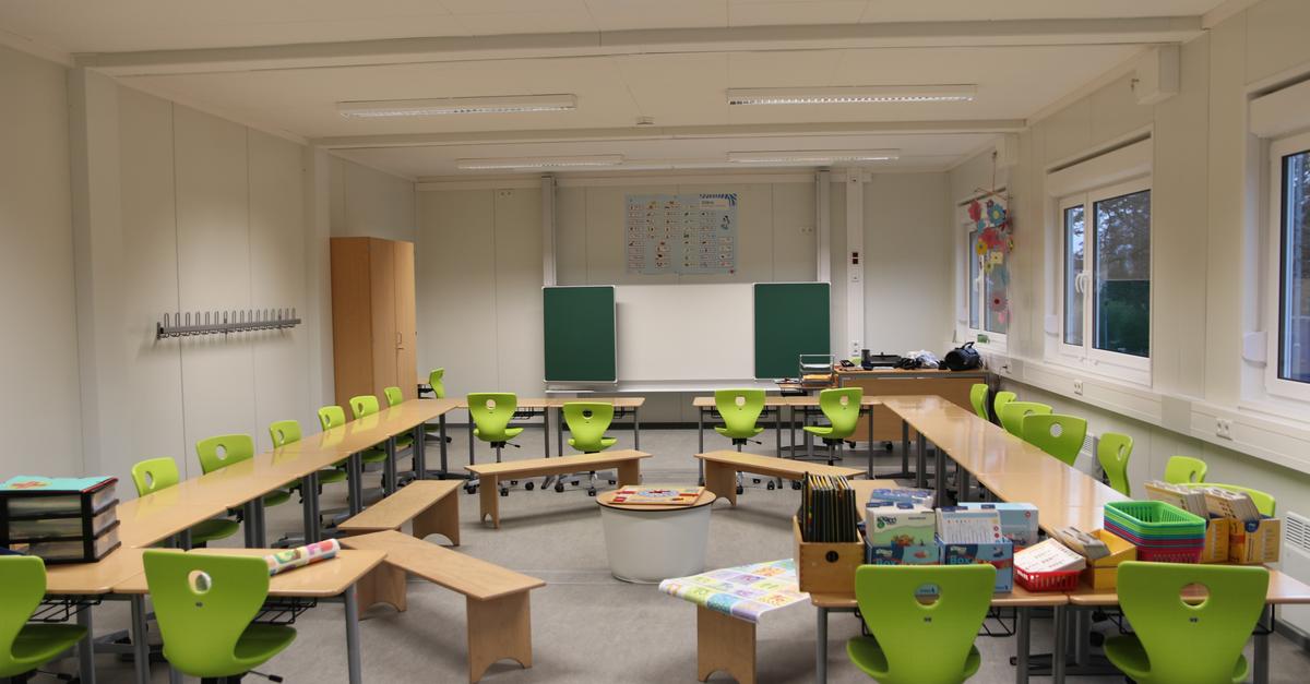 Rüsselsheimer Hasengrund-Schüler beziehen Klassenräume im Interimsgebäude