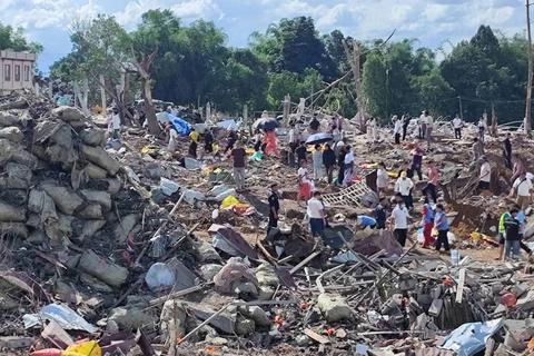 Trauer nach gewaltiger Explosion in Myanmar - bis zu 55 Tote